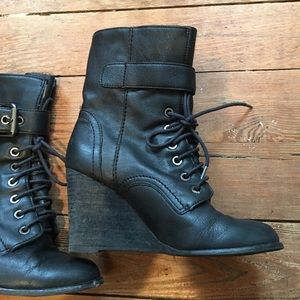Kenneth Cole | Shoes | Kenneth Cole Leather Boots Wedges | Poshmark